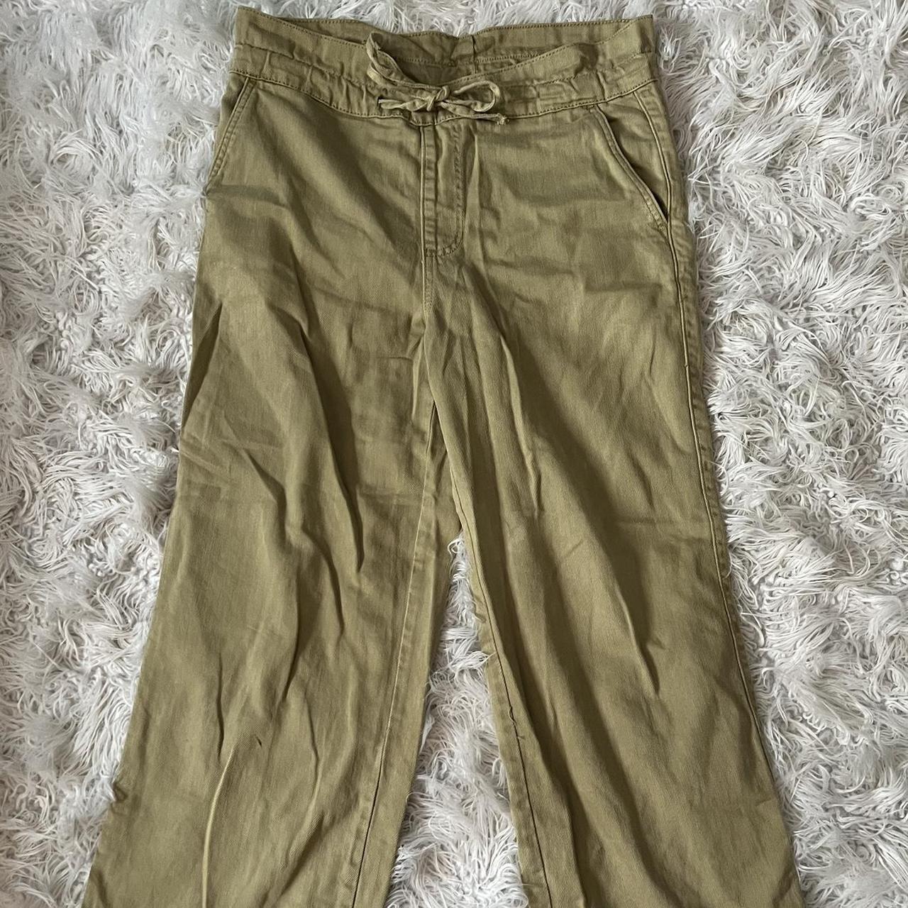 Green khaki wide leg women’s pants #pants - Depop