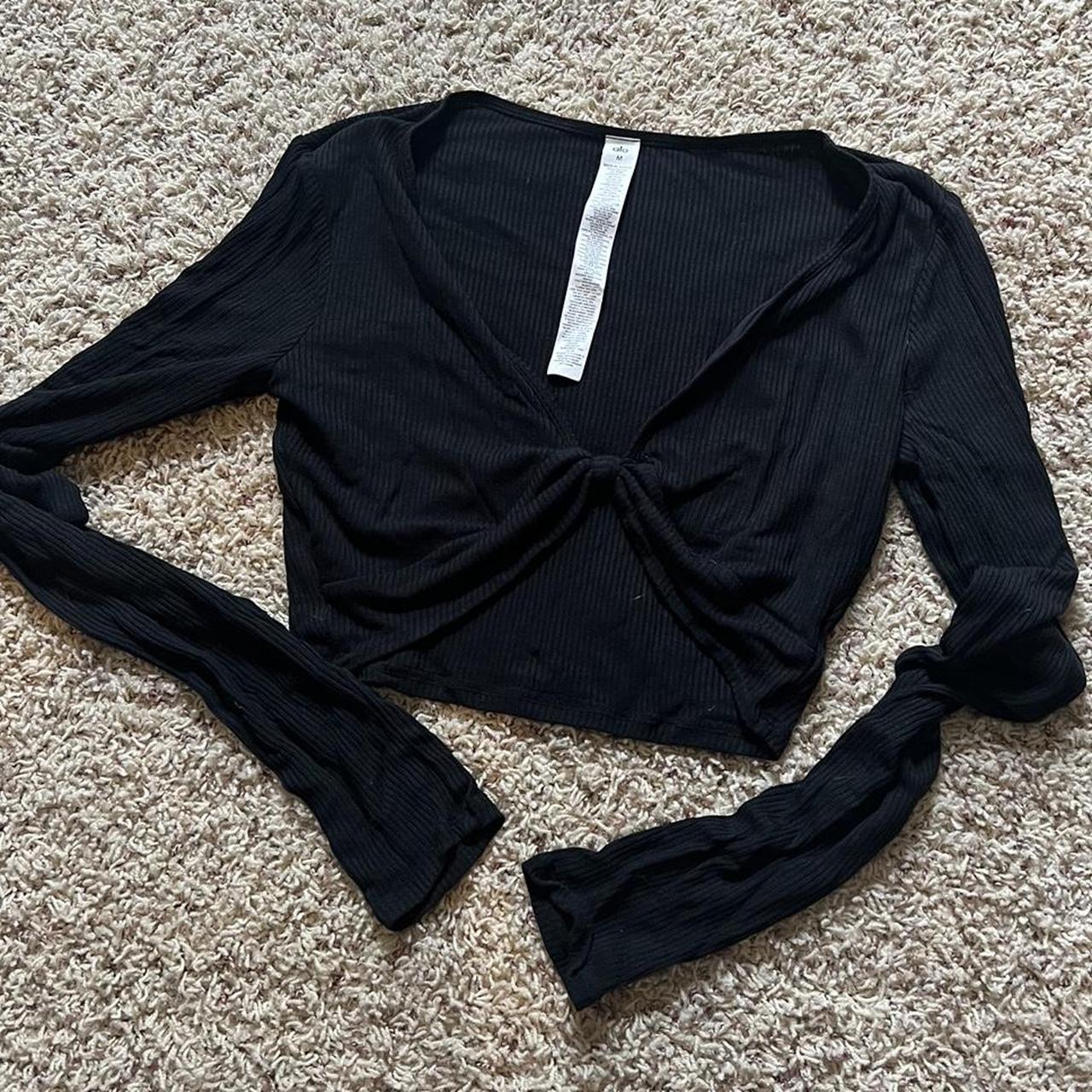 ALO YOGA ribbed knot front top - GREAT condition,... - Depop