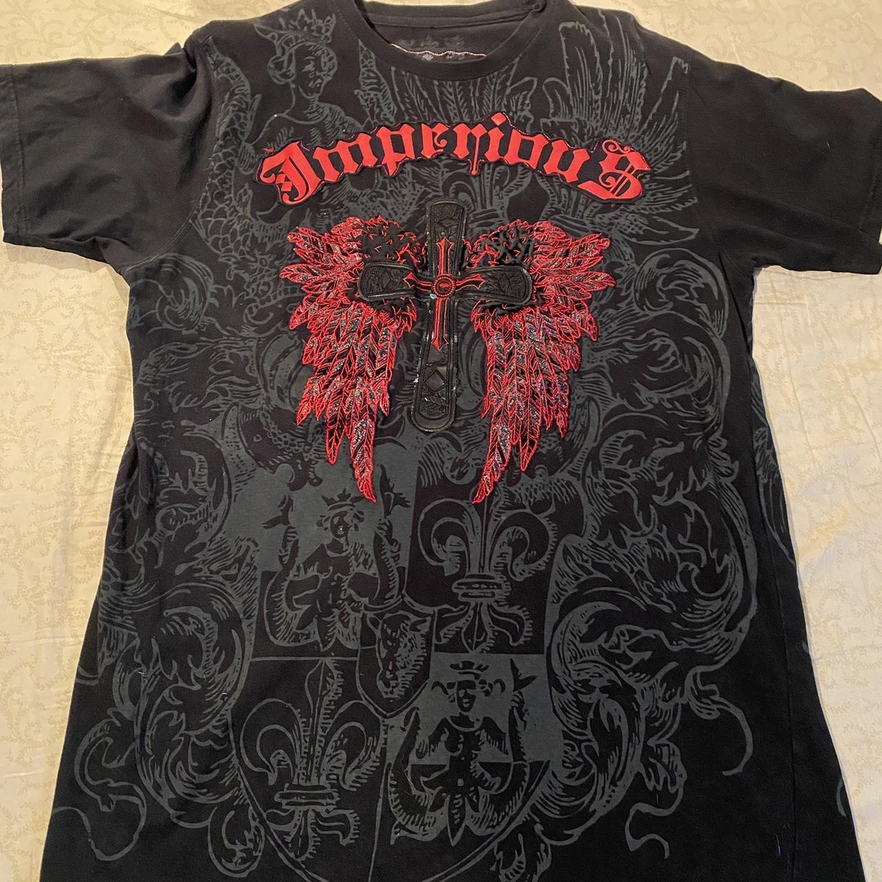 Imperious Brand Sick Affliction style Black Red Size... - Depop
