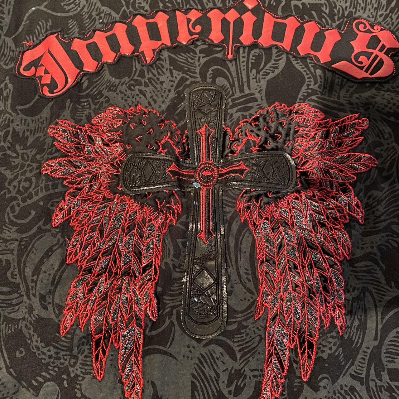 Imperious Brand Sick Affliction style Black Red Size... - Depop