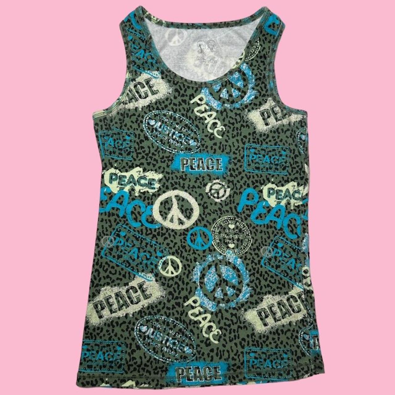 Y2K peace sign tank Justice tank Fits S-M The... - Depop