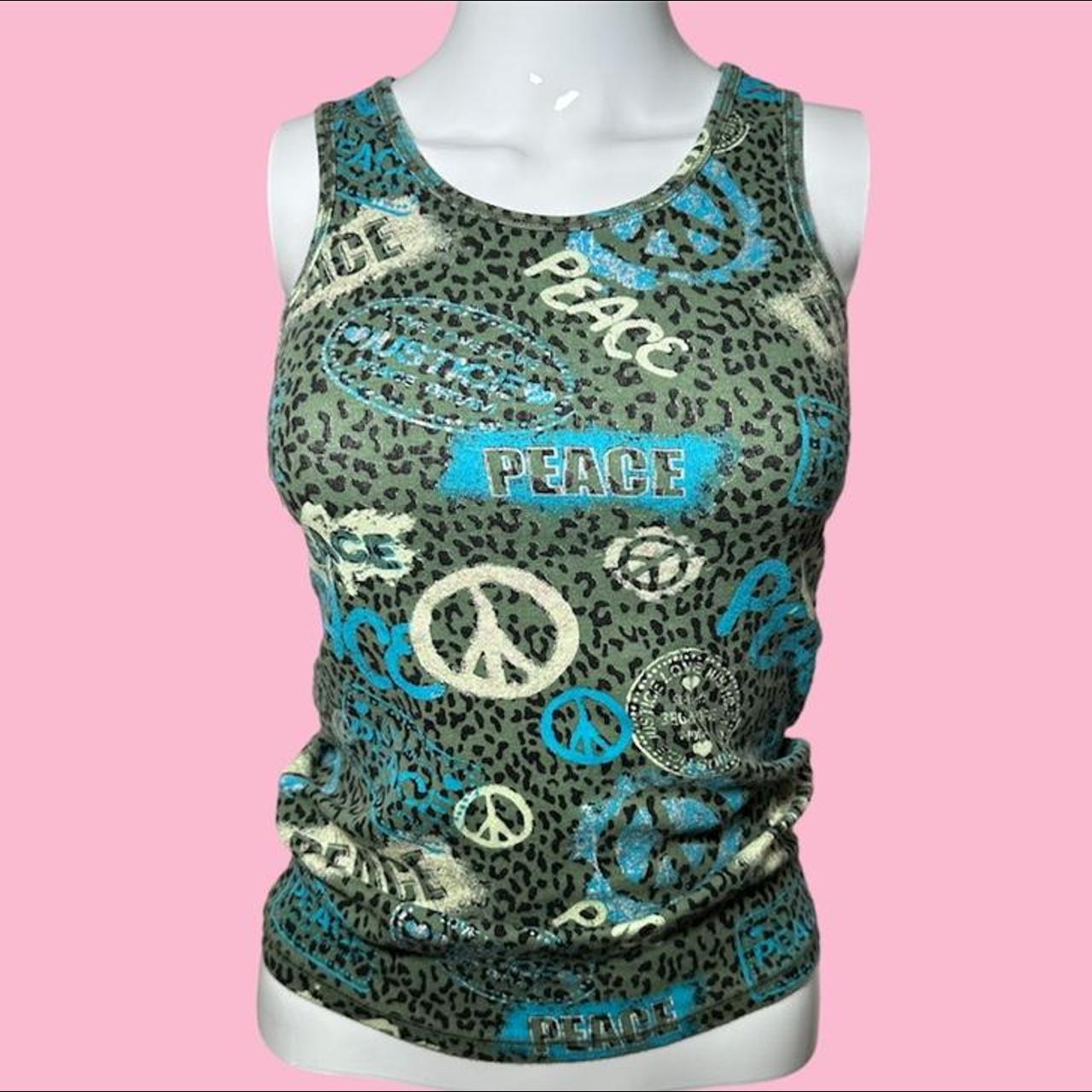Y2K peace sign tank Justice tank Fits S-M The... - Depop