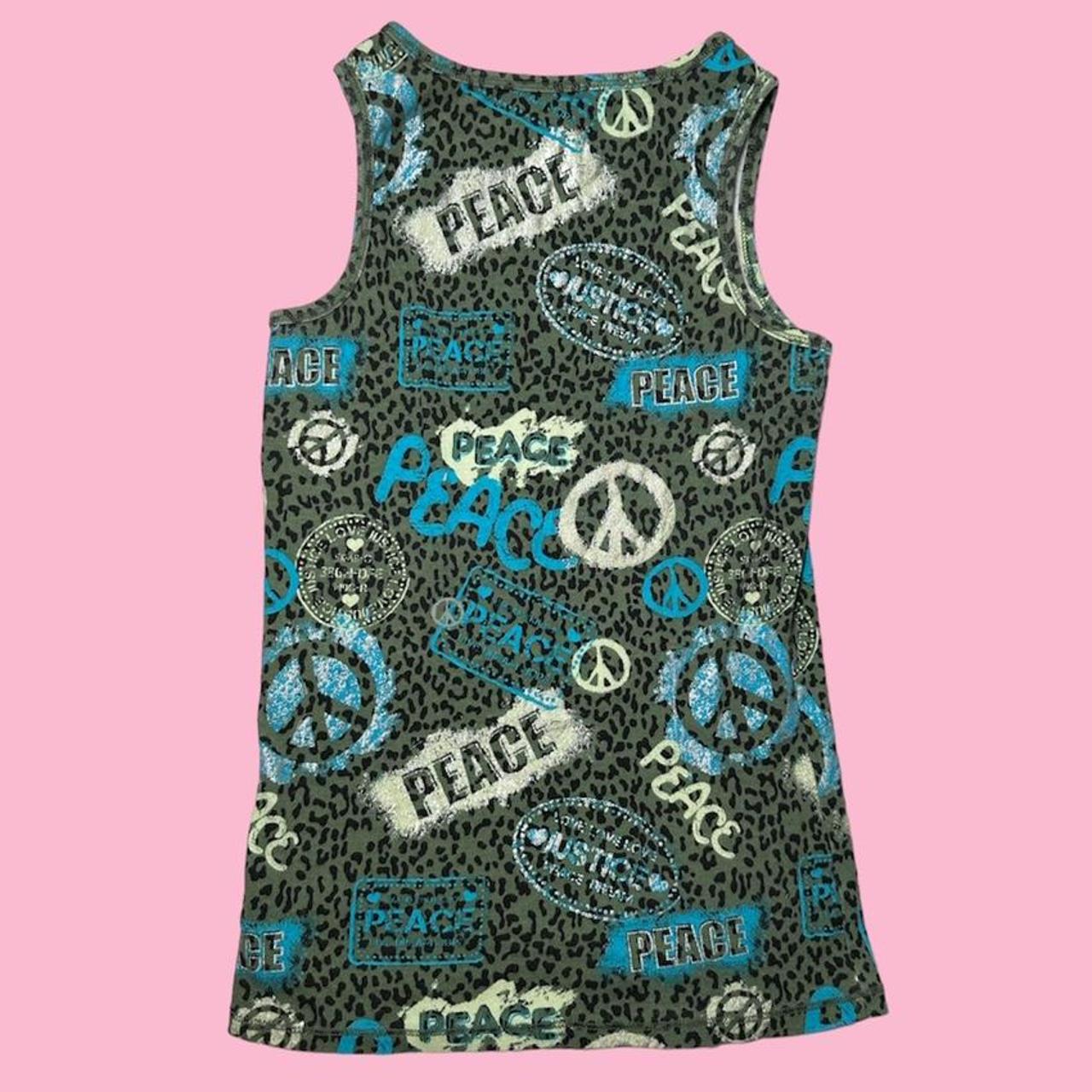 Y2K peace sign tank Justice tank Fits S-M The... - Depop