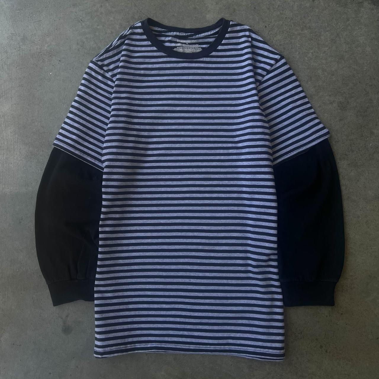 y2k grunge 2000s striped long sleeve $6.19... - Depop