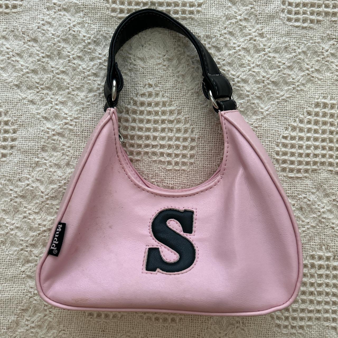 Y2K pink S initial micro mini bag. Inside is very... - Depop
