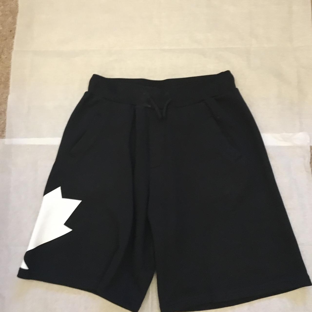 Dsquared2 black maple leaf shorts Size: 16Y The... - Depop
