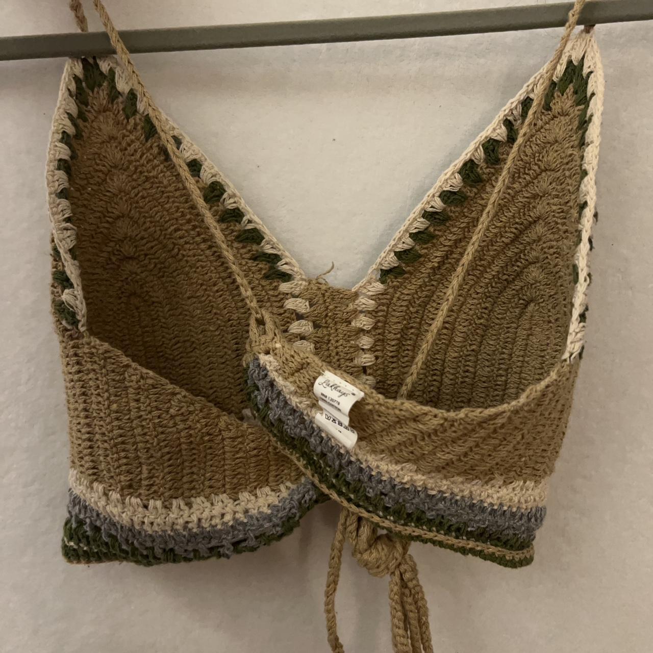 Hand crocheted top from Nepal Ties in the back so... - Depop