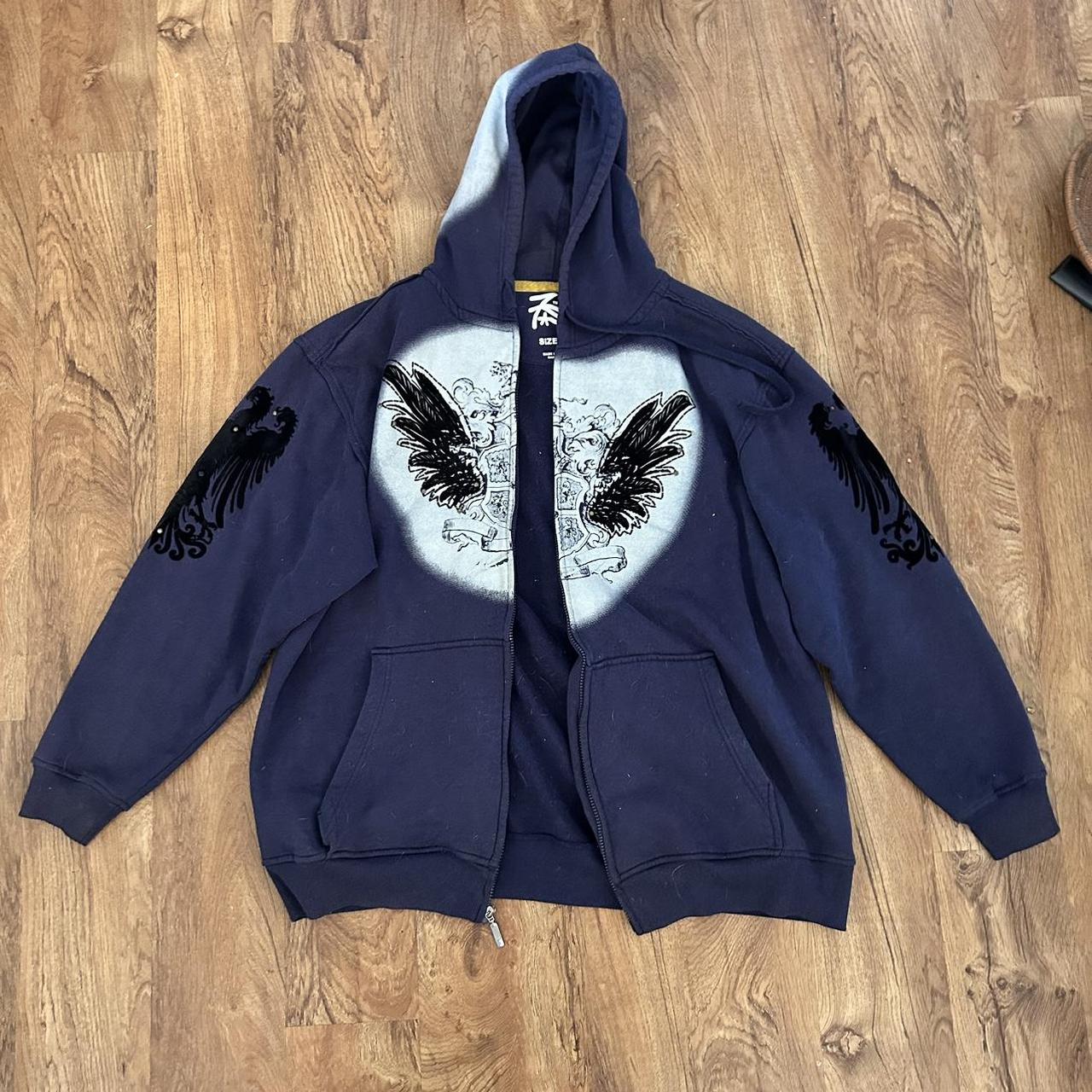 Sick unique Japanese brand dark navy blue mall goth... - Depop