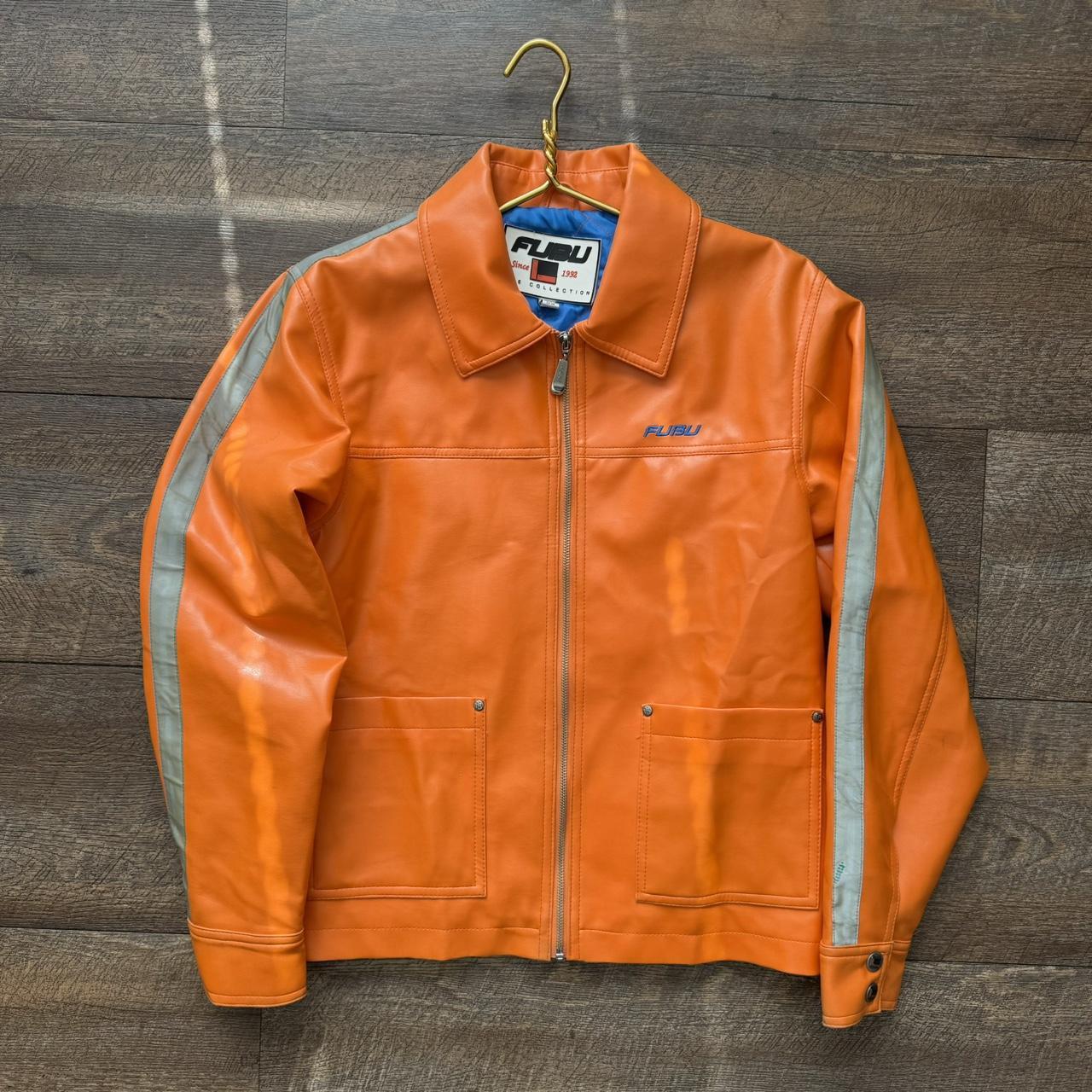 Vintage Rare Fubu Leather Jacket 🍊 (Faux Leather)... - Depop