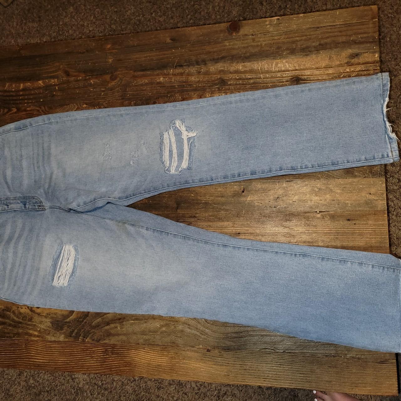 Distressed blue Flying Monkey denim jeans... | Depop