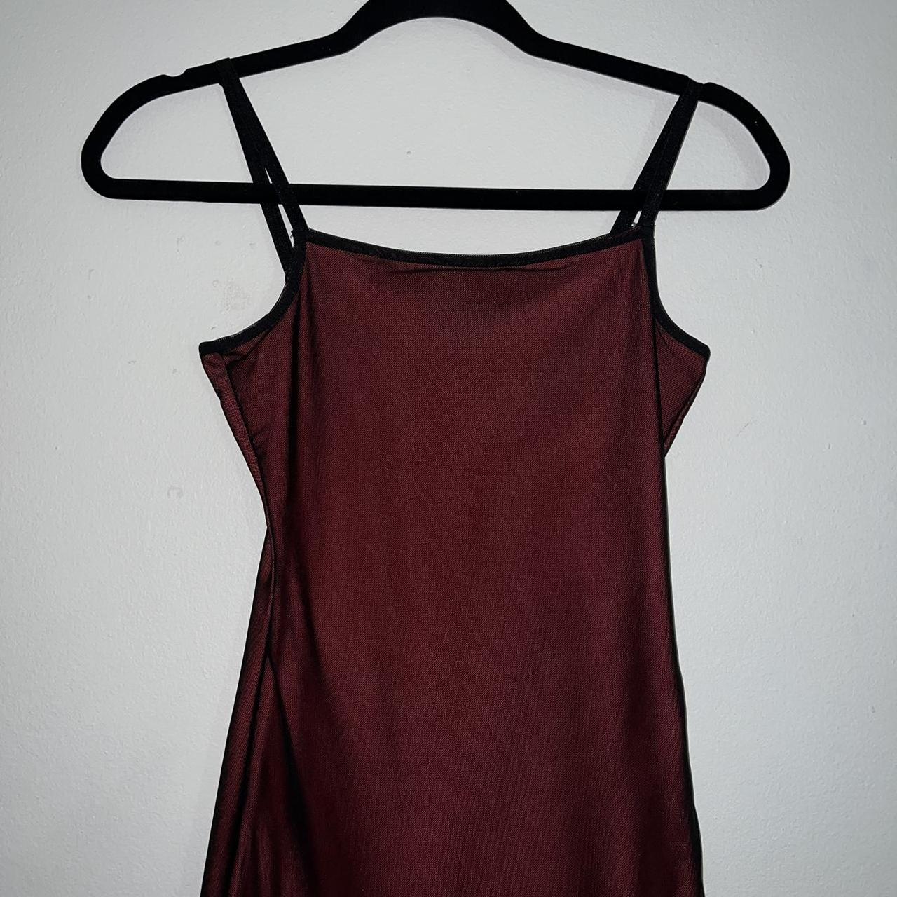 Dark red hot mini cami dress ️‍🔥 says M fits like a... - Depop
