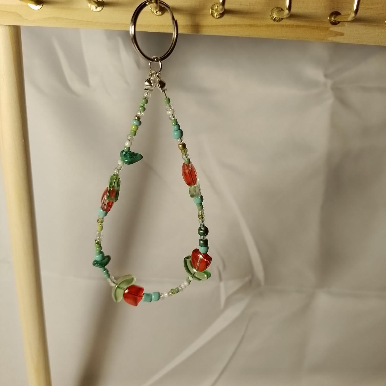 Handmade keyrings, Rose garden keyring,, made with... - Depop