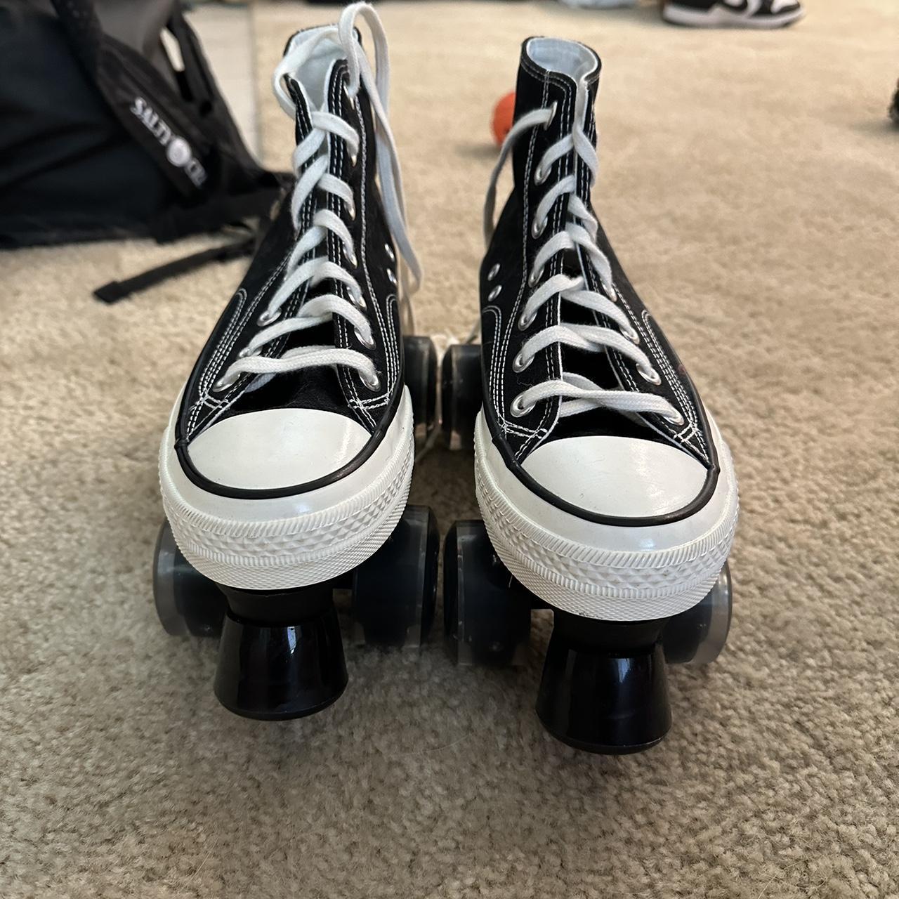 Cute converse roller skates, size 7, worn twice,... - Depop