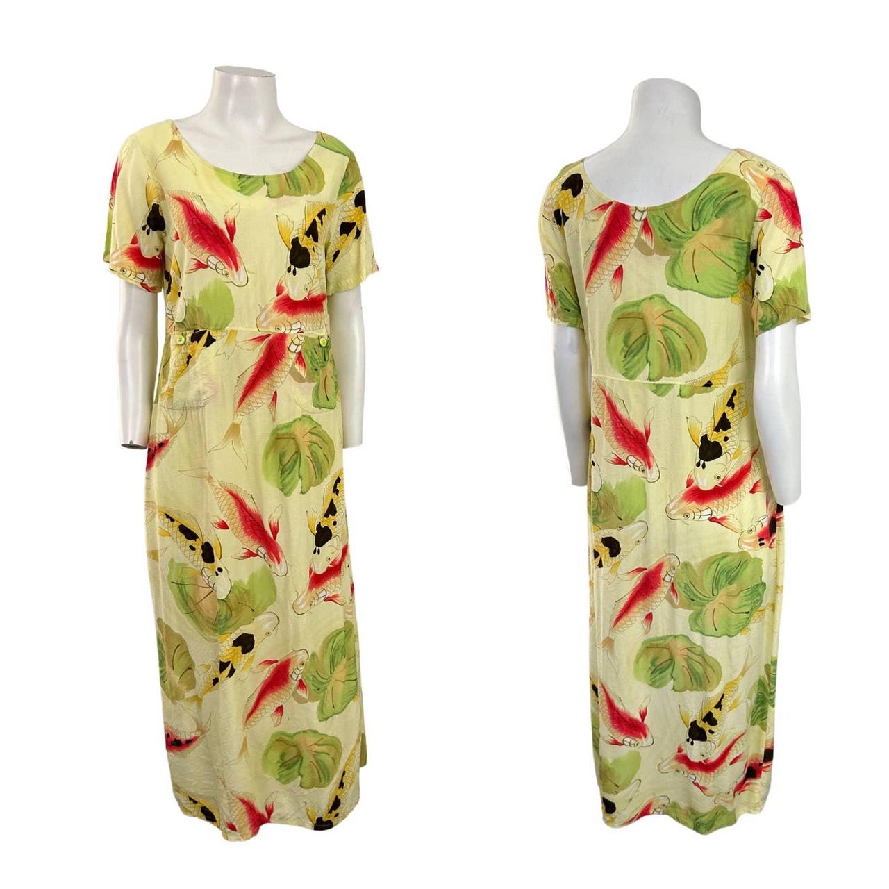 Jams World Women's Yellow and Green Dress | Depop