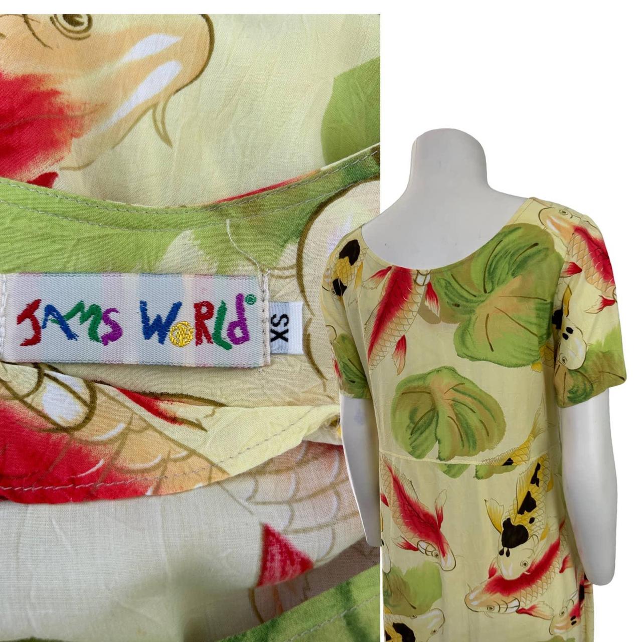 Jams World Women's Yellow and Green Dress | Depop