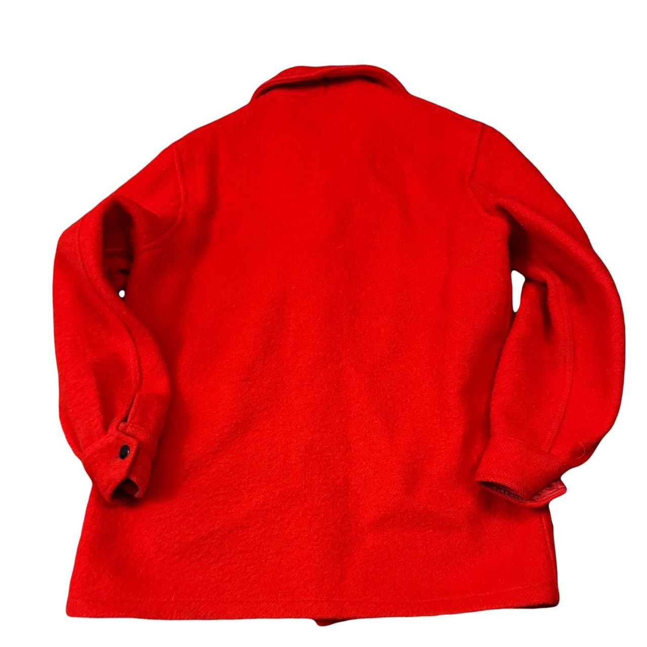 1960s Hudsons Bay Red Button Up Mackinaw Jacket Coat... - Depop