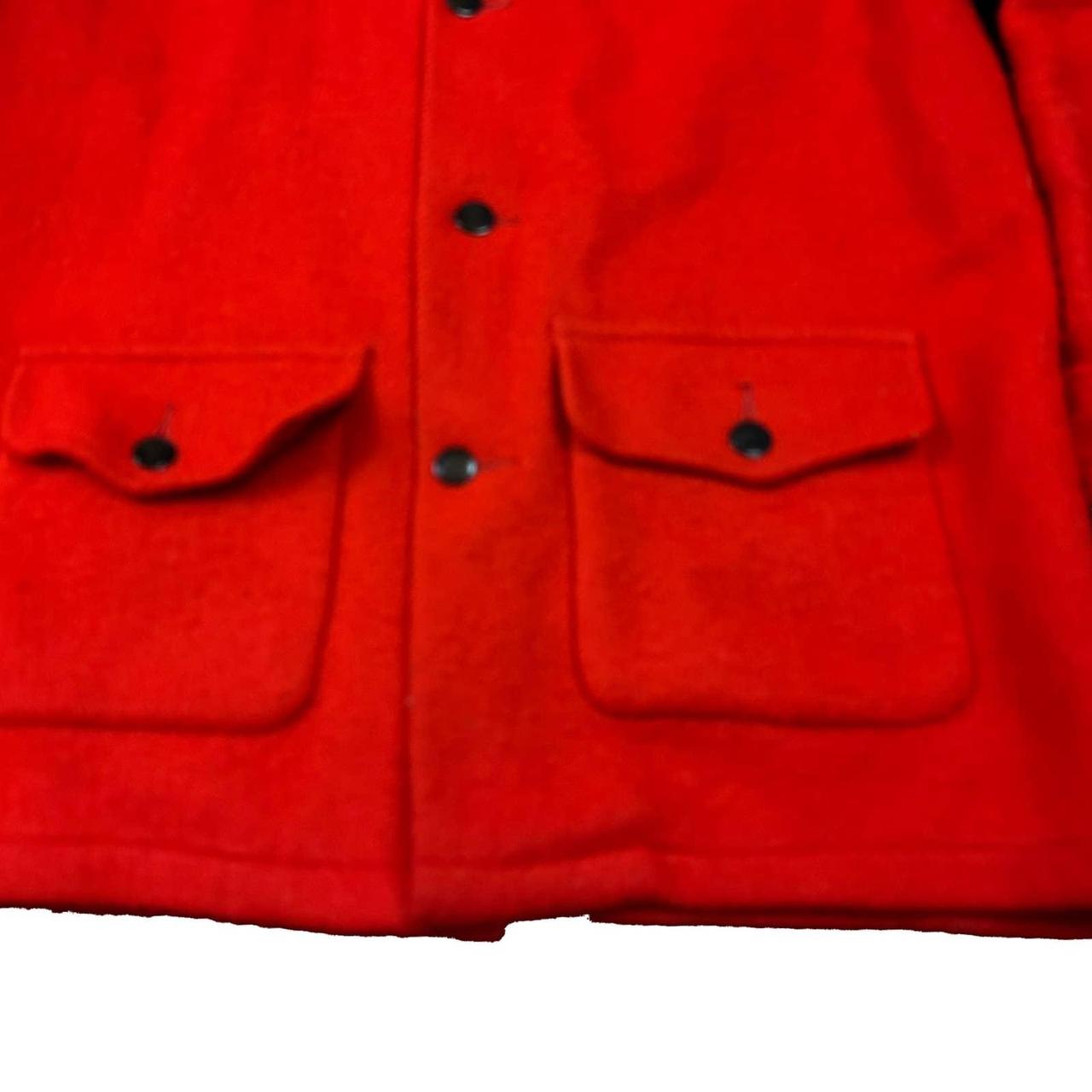 1960s Hudsons Bay Red Button Up Mackinaw Jacket Coat... - Depop