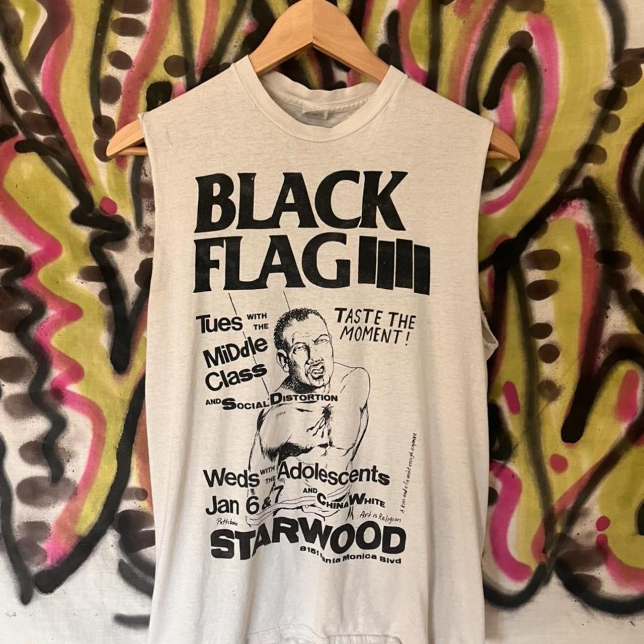90/Y2K Black flag sleeveless tee Punk fits... - Depop