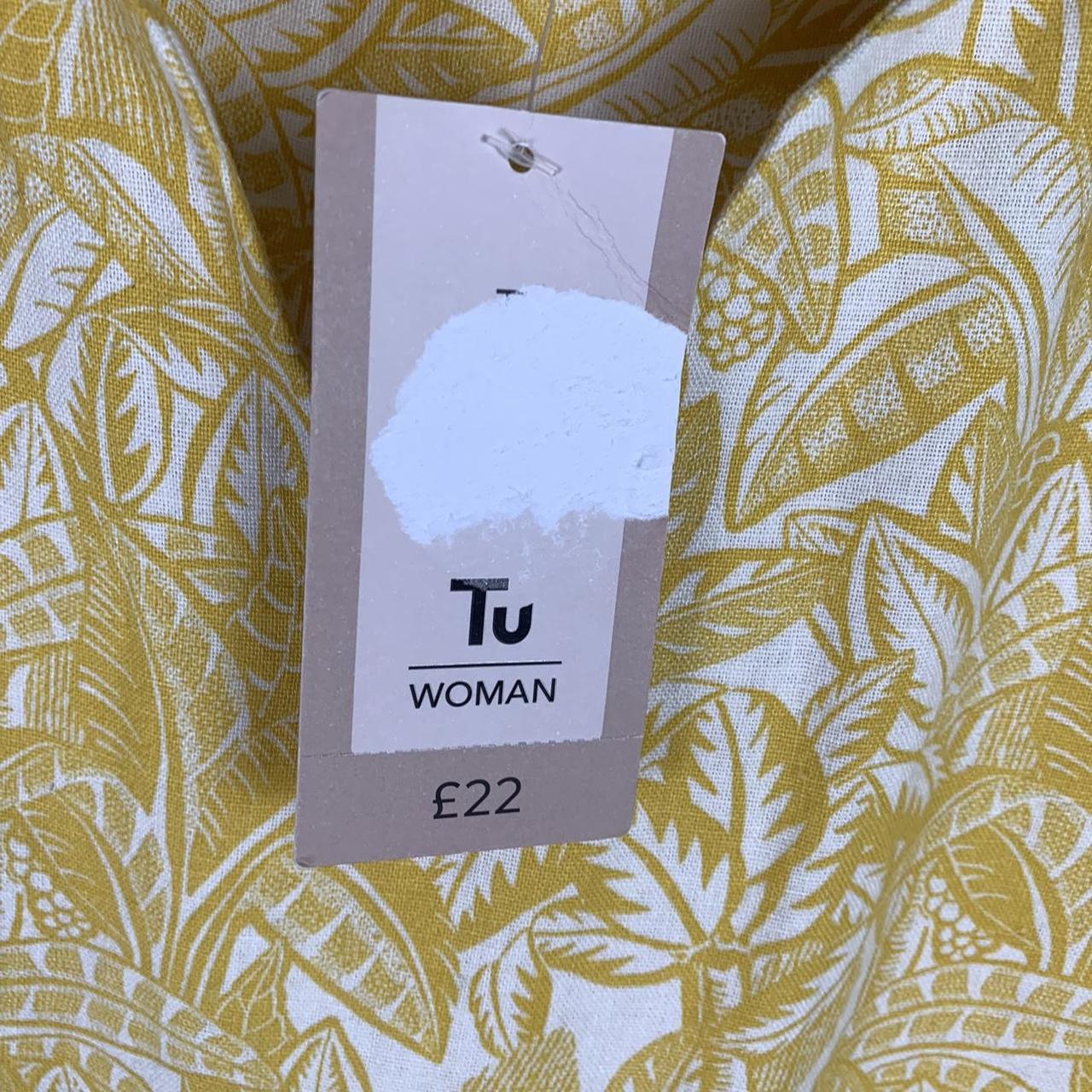 TU yellow tropical linen blend dress Size 10 petite ... - Depop