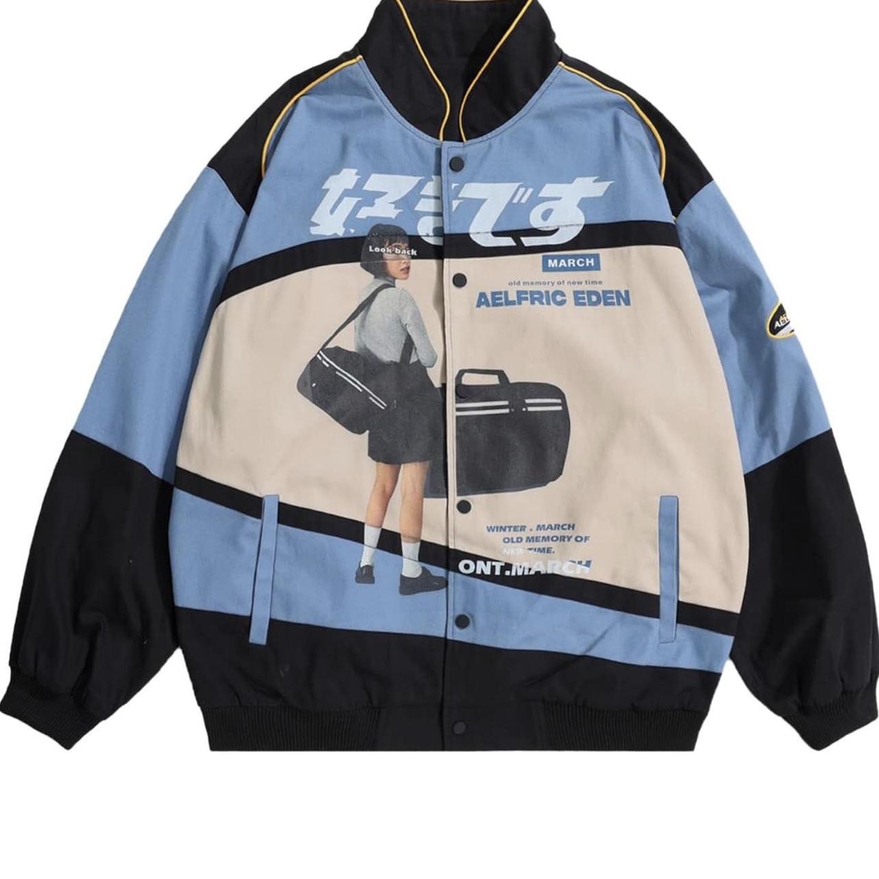 Aelfric Eden Men's Harajuku Graphic Print Varsity... - Depop