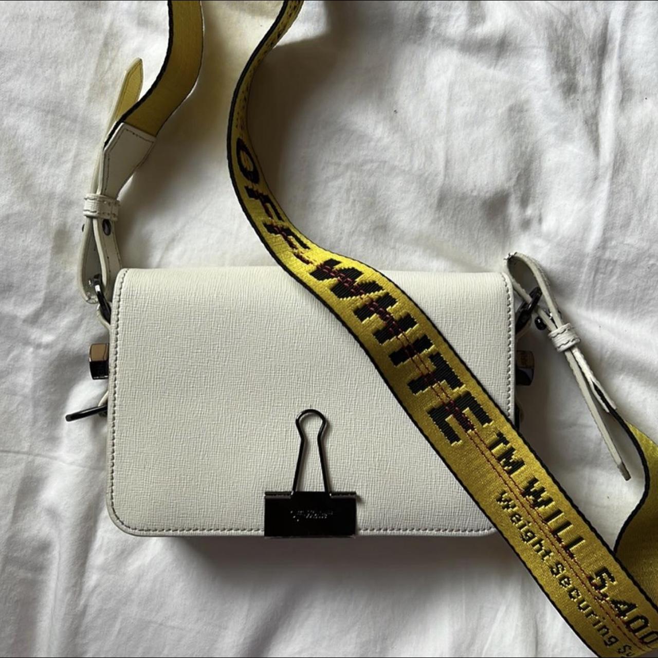 Off-White Men's White and Yellow Bag | Depop