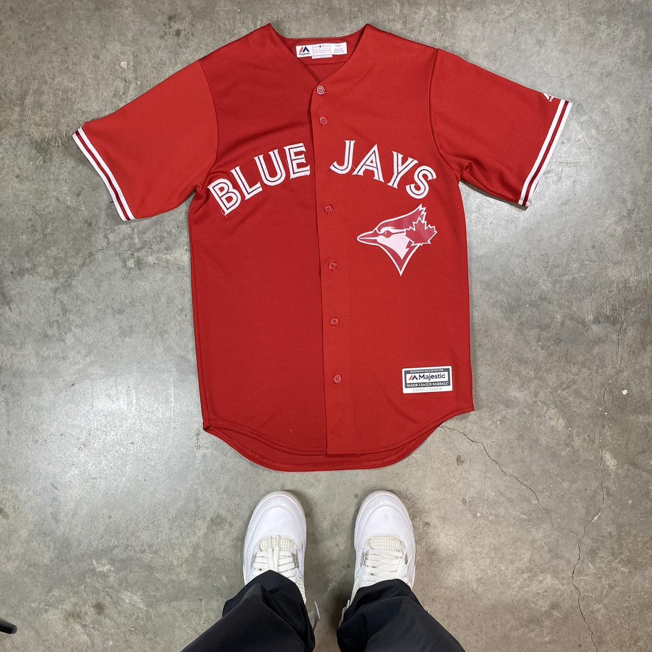 Authentic Majestic Toronto Blue Jays Red Baseball... - Depop
