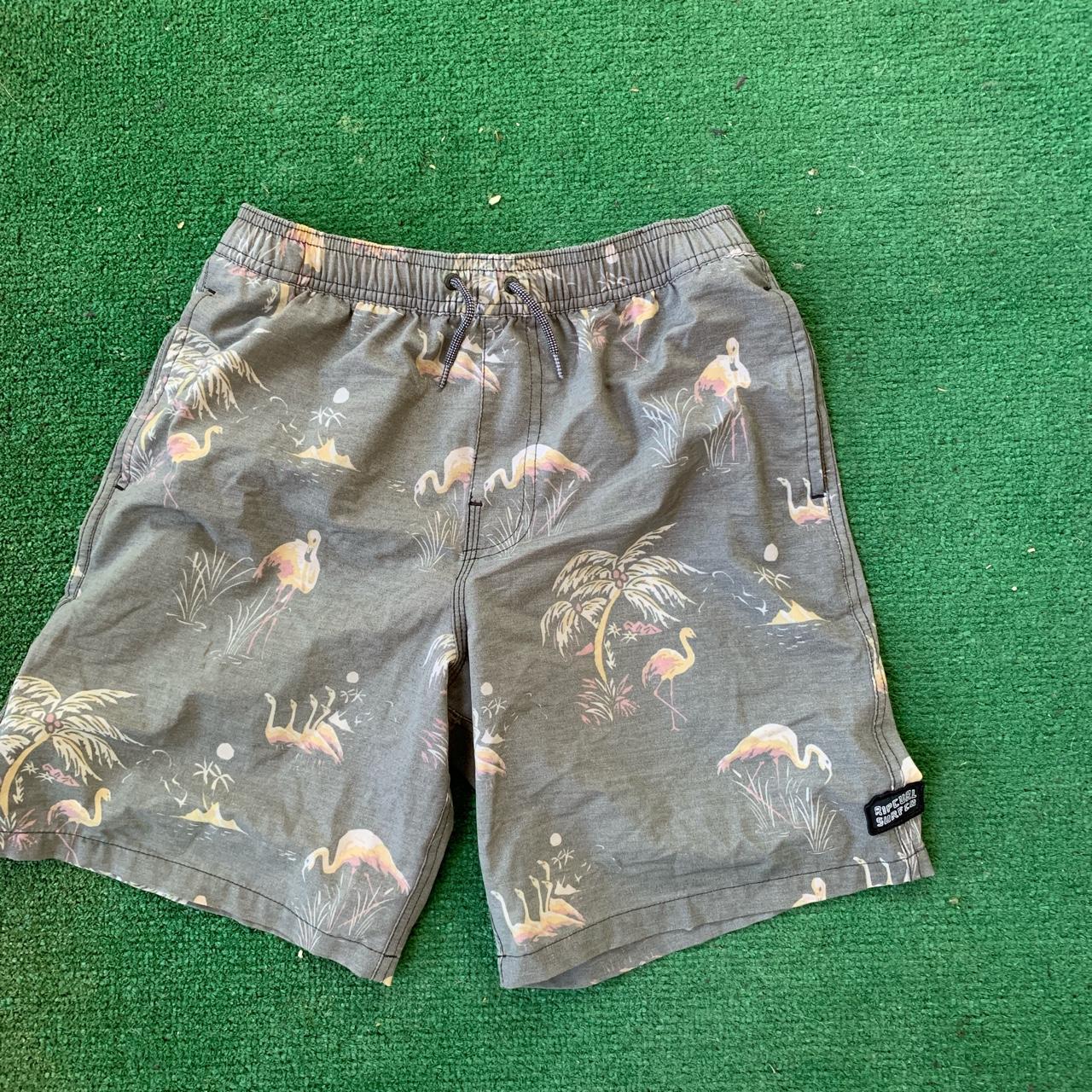Brown flamingo rip curl board/swim shorts in pefect... - Depop