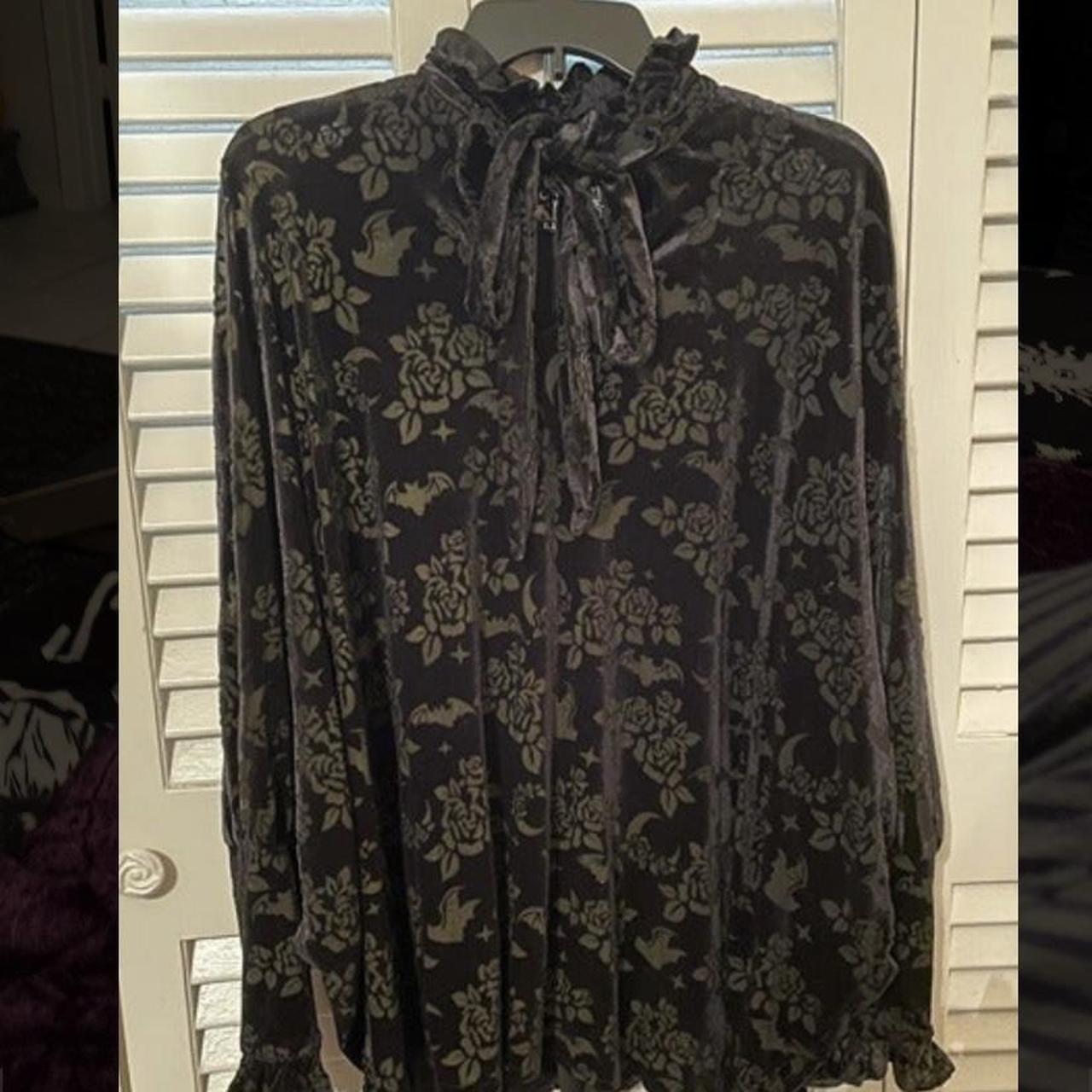 Killstar Velvet Oversized Blouse. Very cool batwing... - Depop