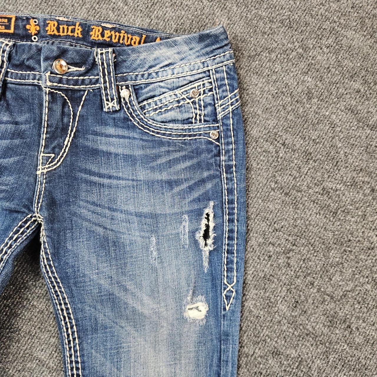Rock Revival Boot Cut Jeans Women's 29 Distressed... | Depop