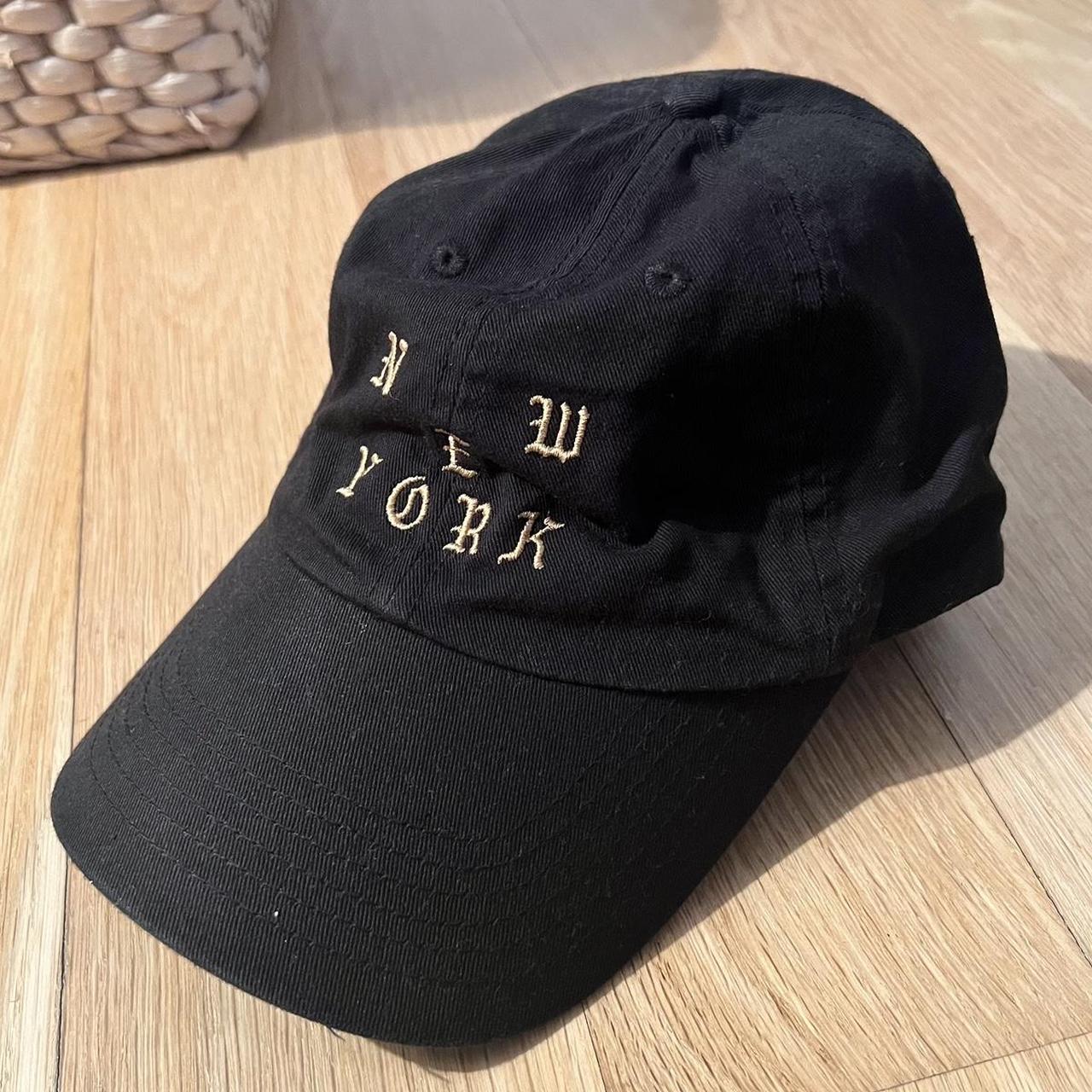 Yeezy Men's Black and Gold Hat | Depop