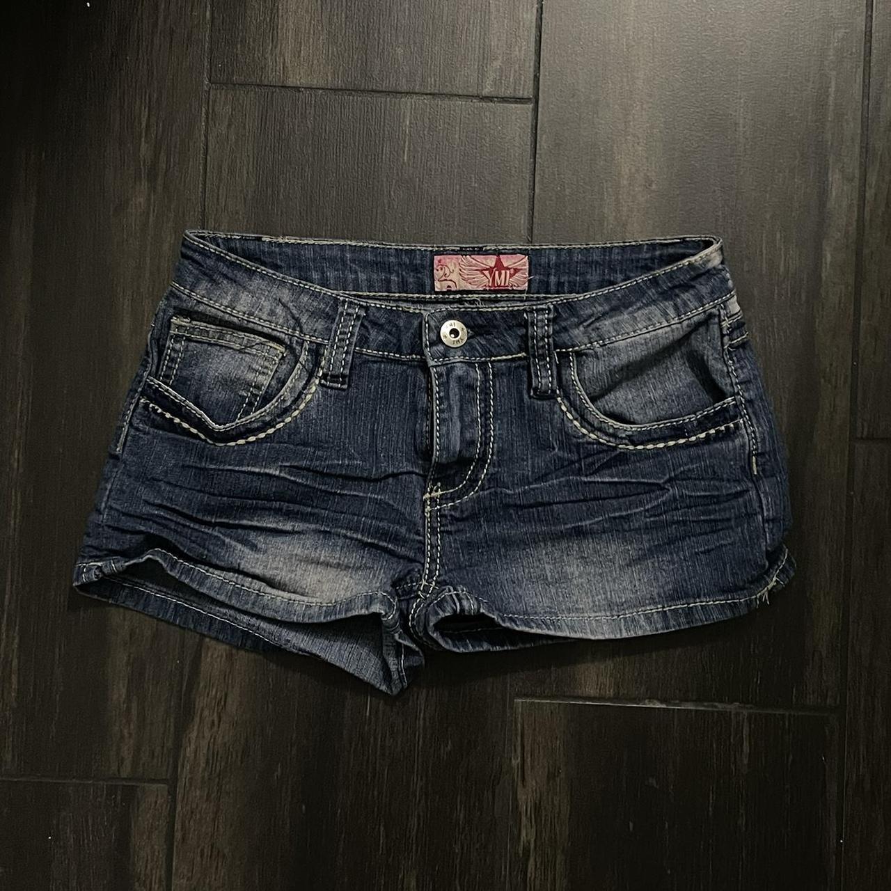 y2k low rise shorts with pocket detailing, from ymi... - Depop