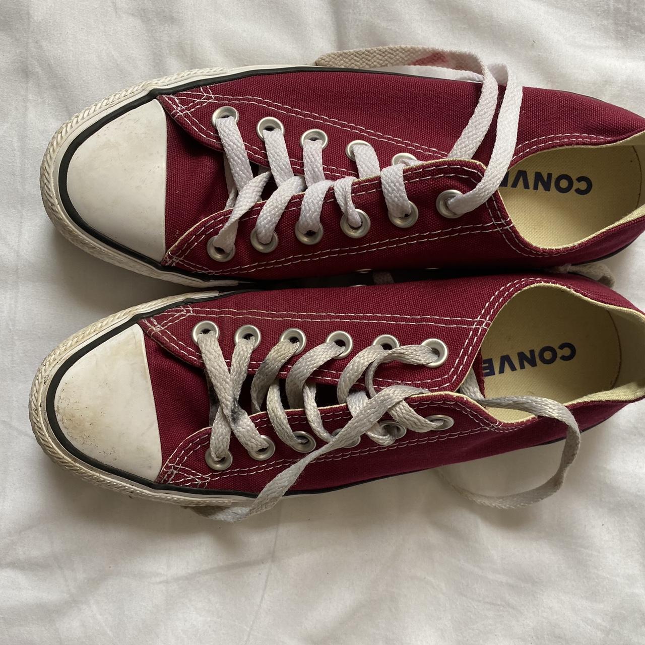 BURGUNDY/RED CONVERSE converse chuck taylor oxford... - Depop