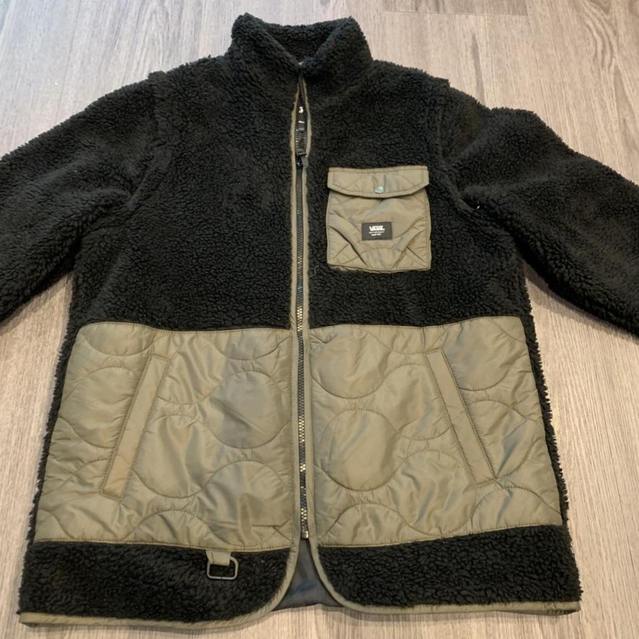 Vans Men's Black and Khaki Jacket | Depop