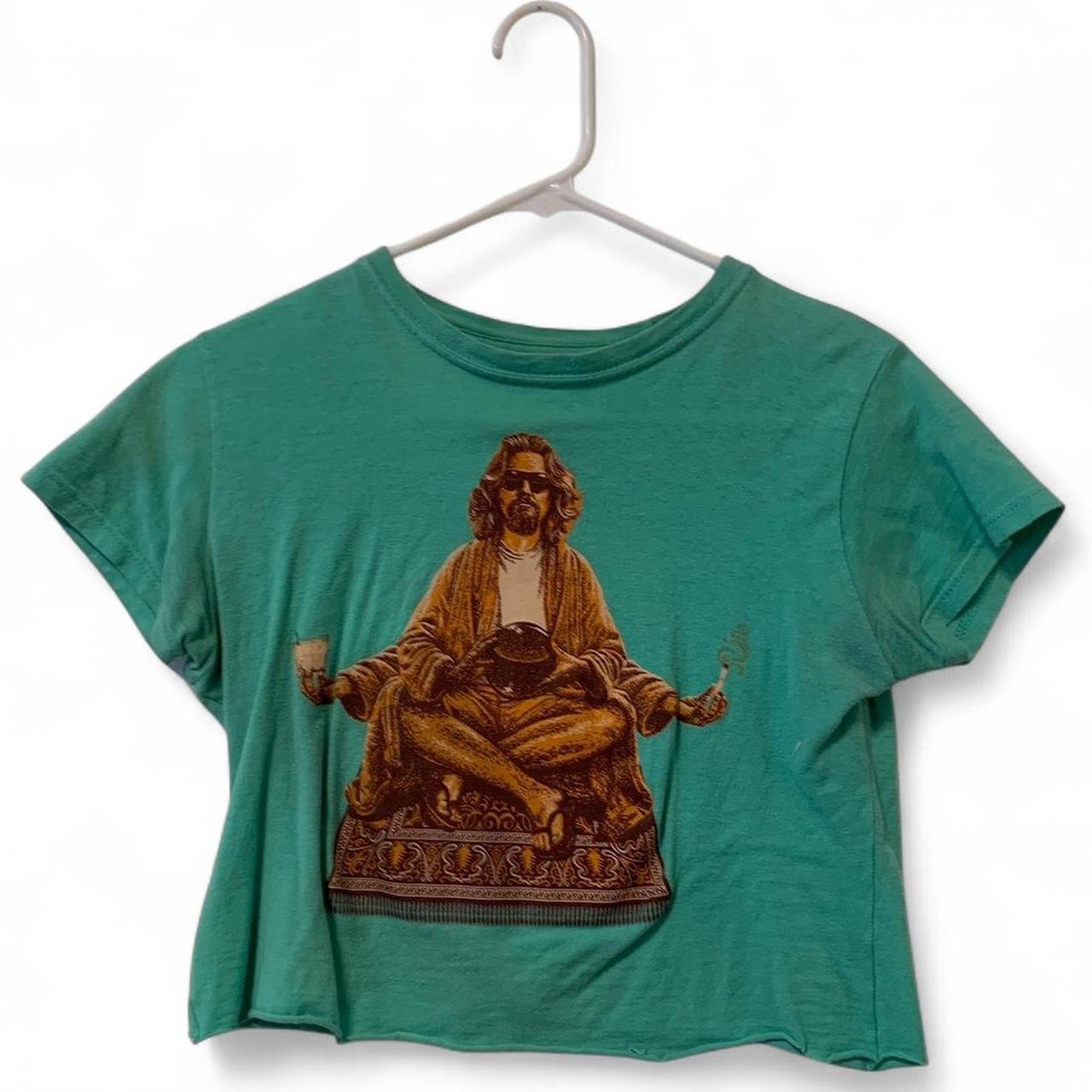 Super cropped green The Big Lebowski t-shirt, size... | Depop