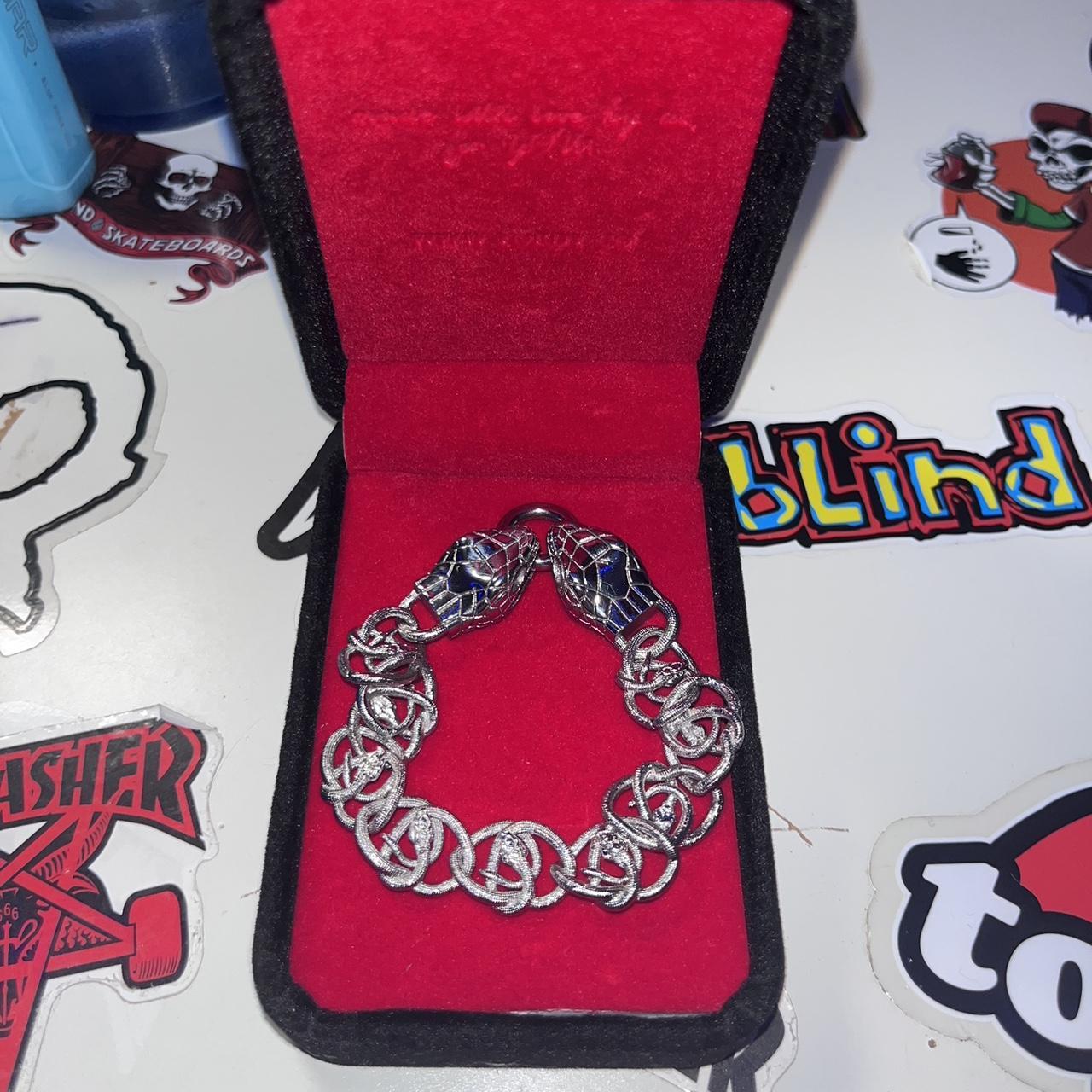 Silver Snake Head Chain 18” Mini snakes as main... - Depop