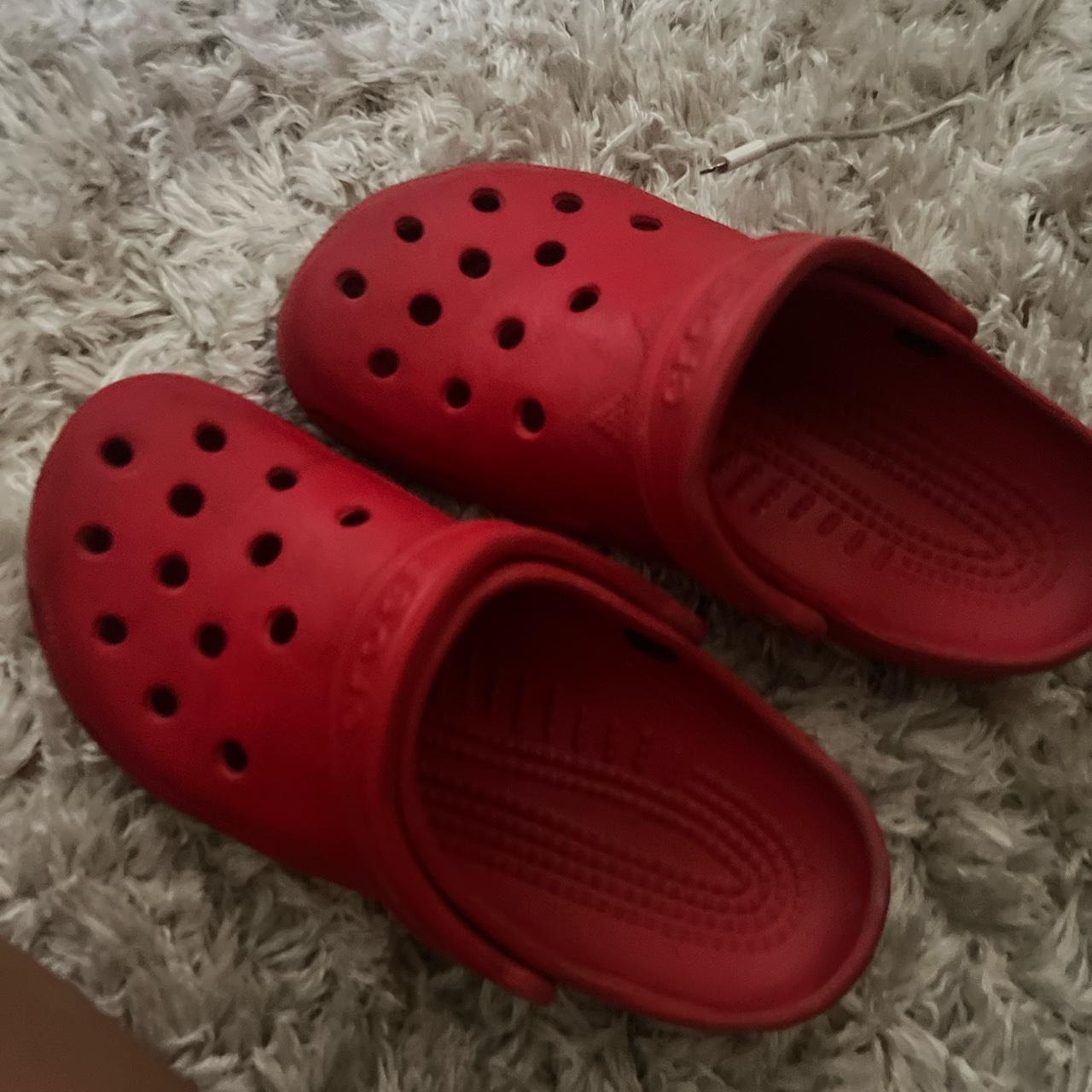 Crocs Men's Red Slides | Depop