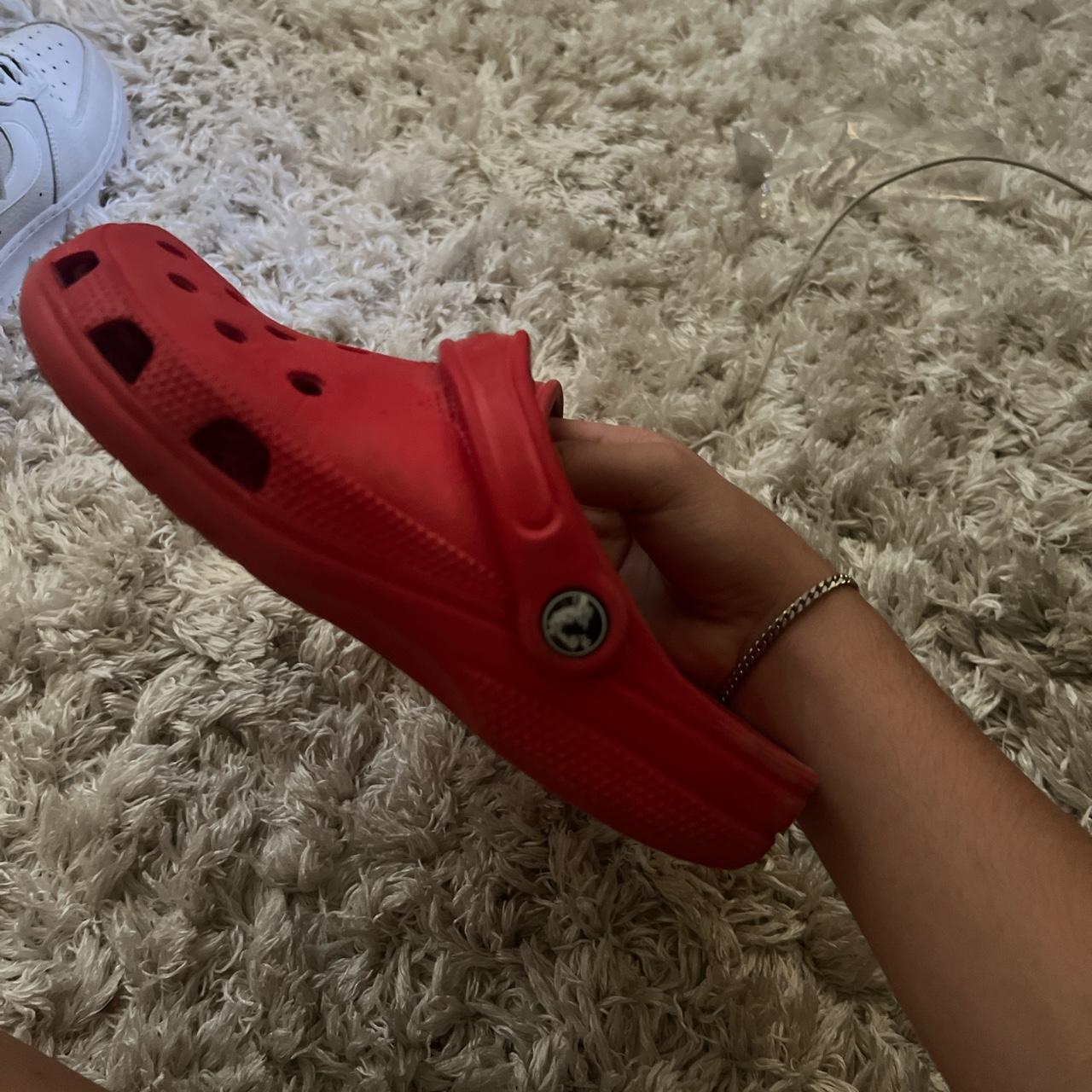 Crocs Men's Red Slides | Depop