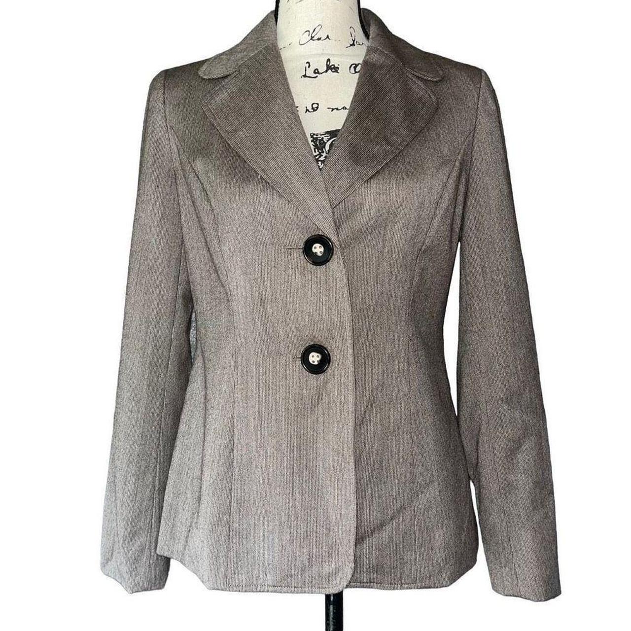 Talbots brown fitted double button wool blazer... - Depop