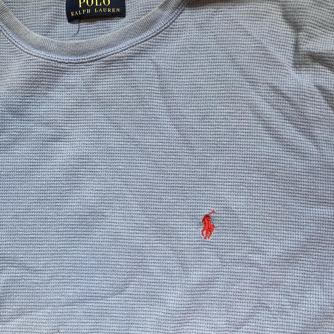 Polo Ralph Lauren Knitted Shirt baby blue Polo T... | Depop
