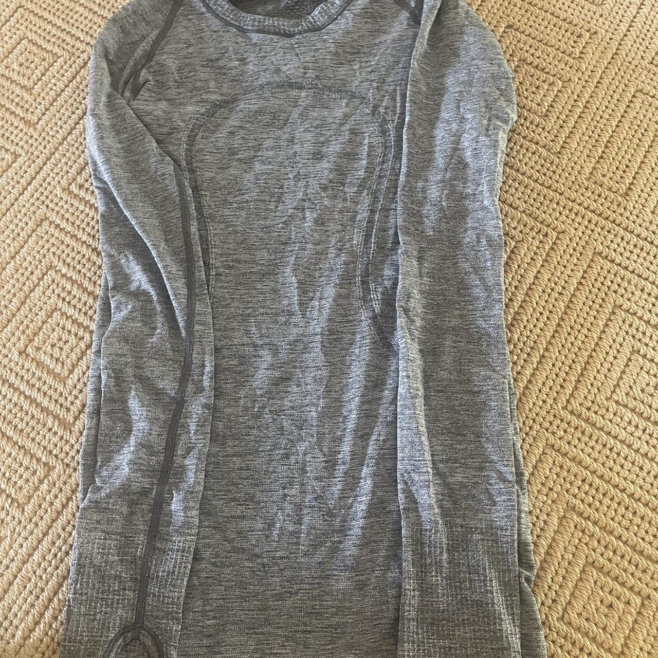 lululemon swiftly tech long sleeve in sparkly gray.... - Depop