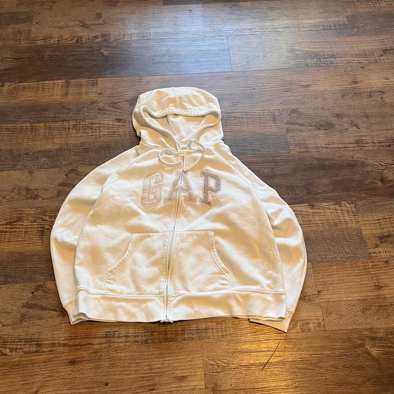 Boxy fit gap sip up pullover hoodie. Says xl, bu... - Depop
