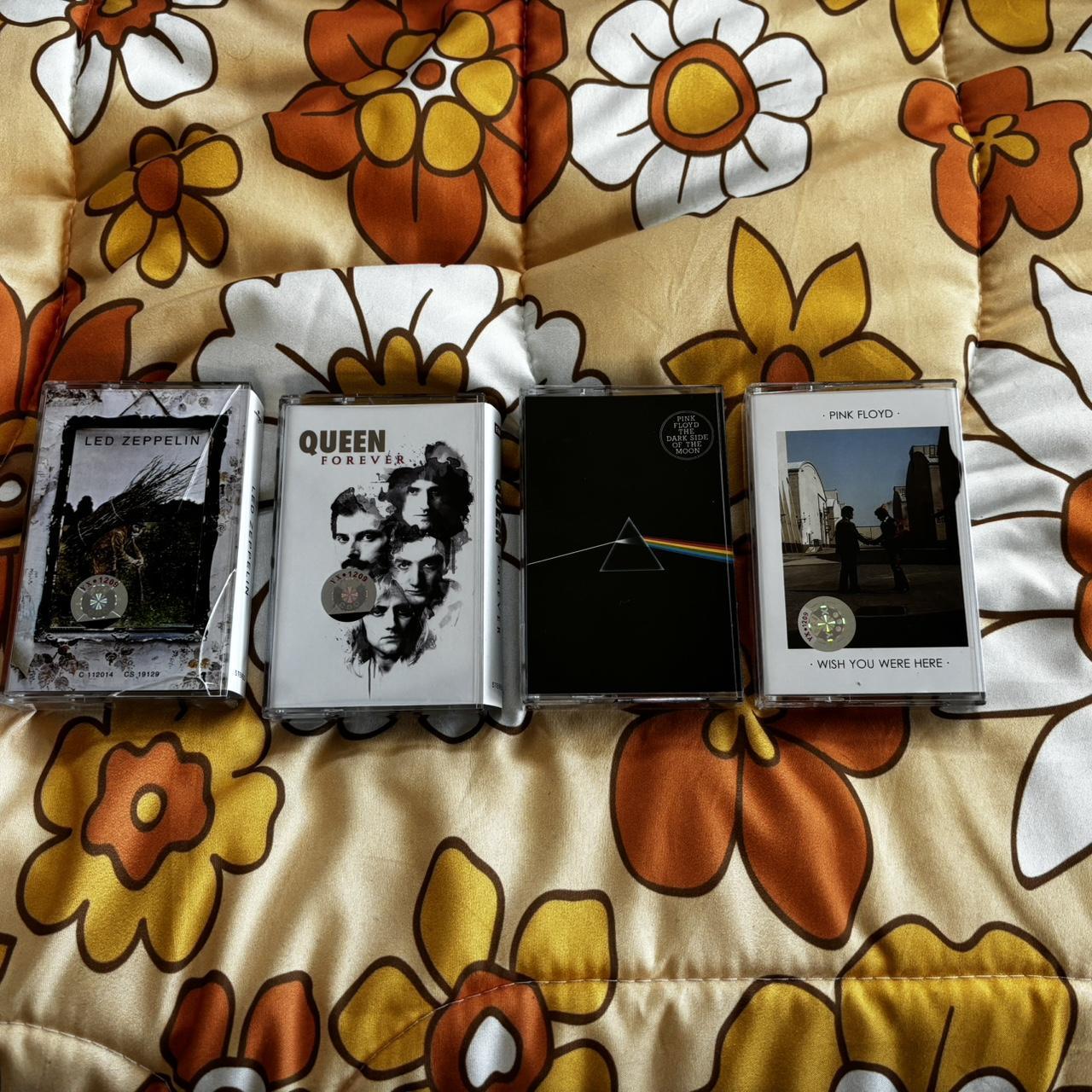 set of four classic rock cassettes led zeppelin... - Depop