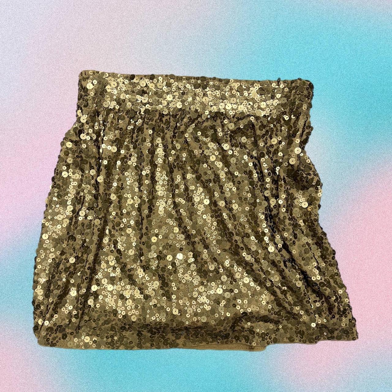 Disco Gold Sequin Mini Skirt Jules (Euphoria)... - Depop