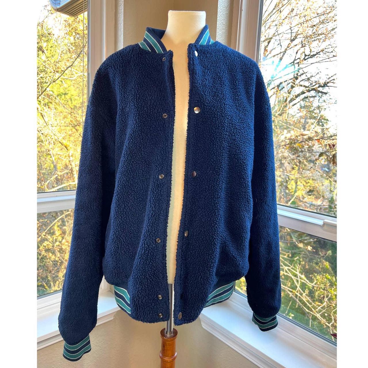 Mens Urban Outfitters Teddy Bomber Jacket Varsity... - Depop