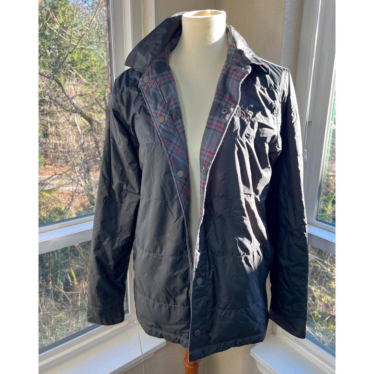 The North Face Plaid Reversible Jacket Prepster... - Depop