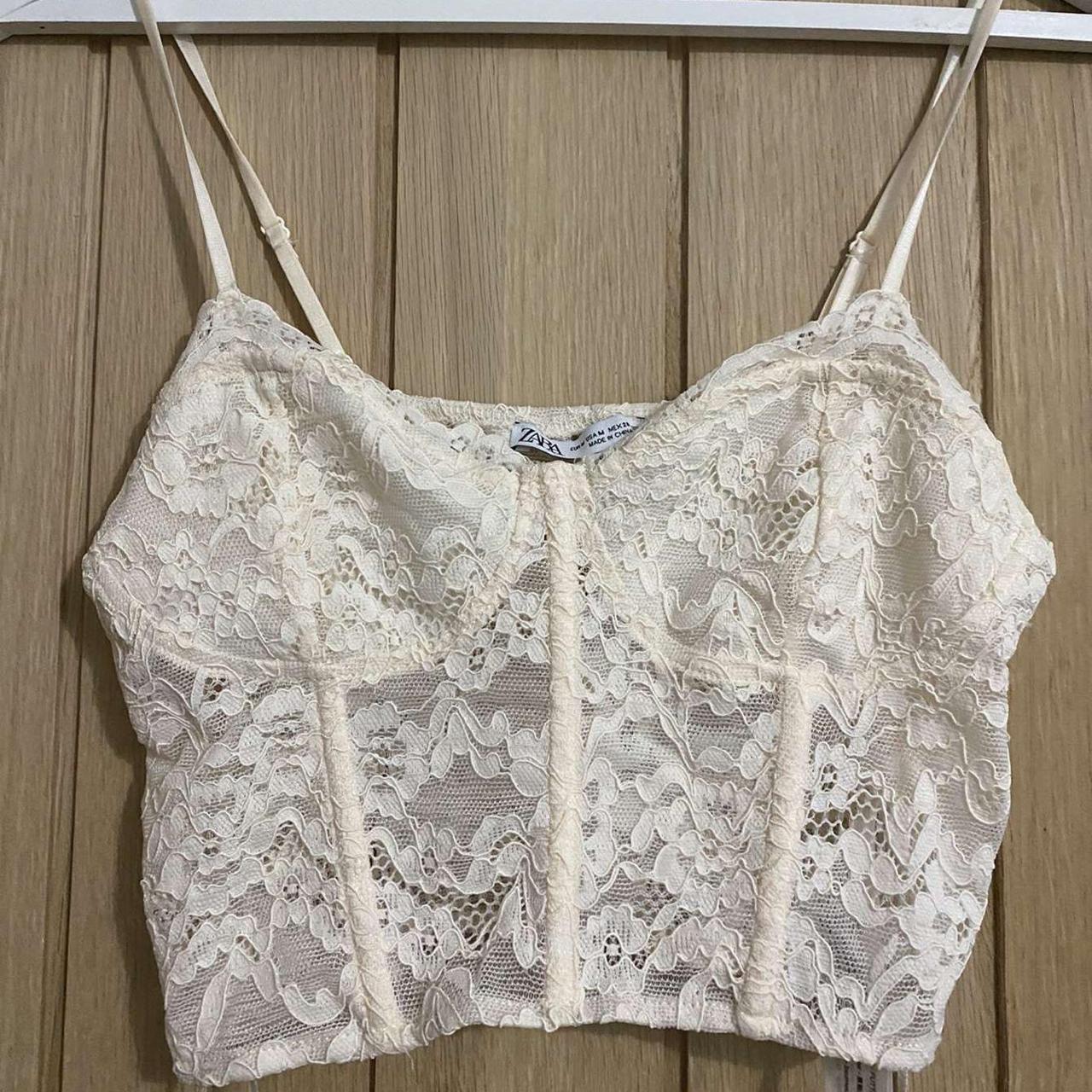 Zara lace corset top Size medium #zara - Depop