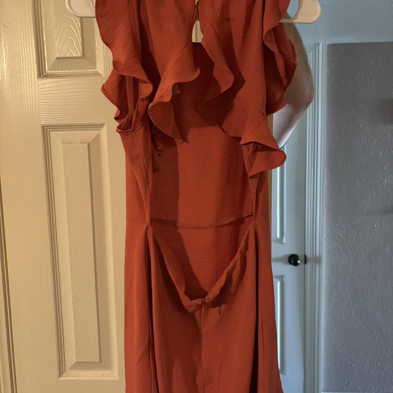 Orange ruffle dress #ruffledress Never worn... - Depop