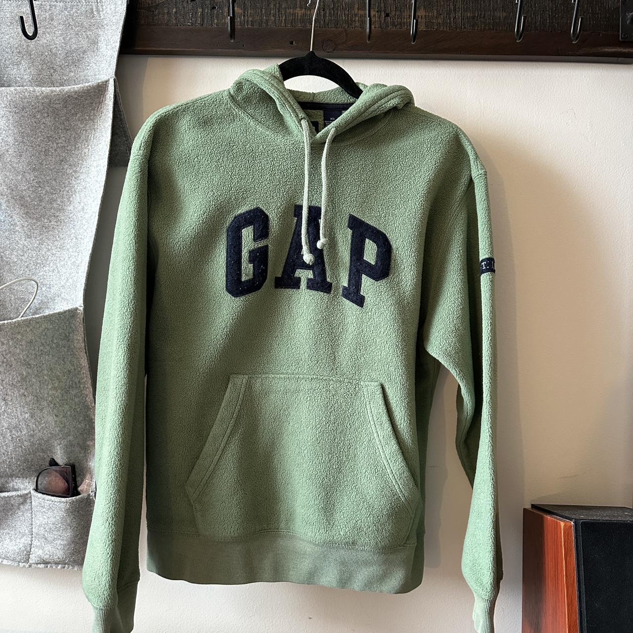 Textured sage green GAP hoodie Fits XS/S - Depop