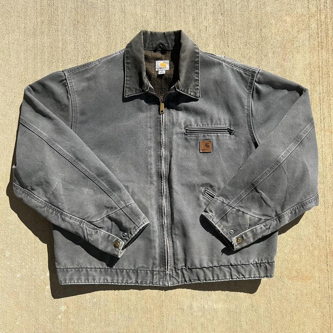 Vintage Carhartt Detroit J97 jacket Rare cement... | Depop