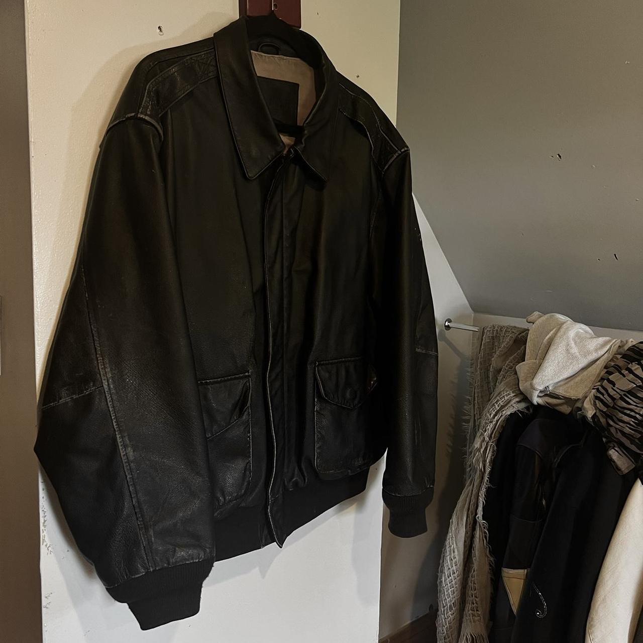 Knightsbridge leather jacket (No zipper) Chest -... - Depop
